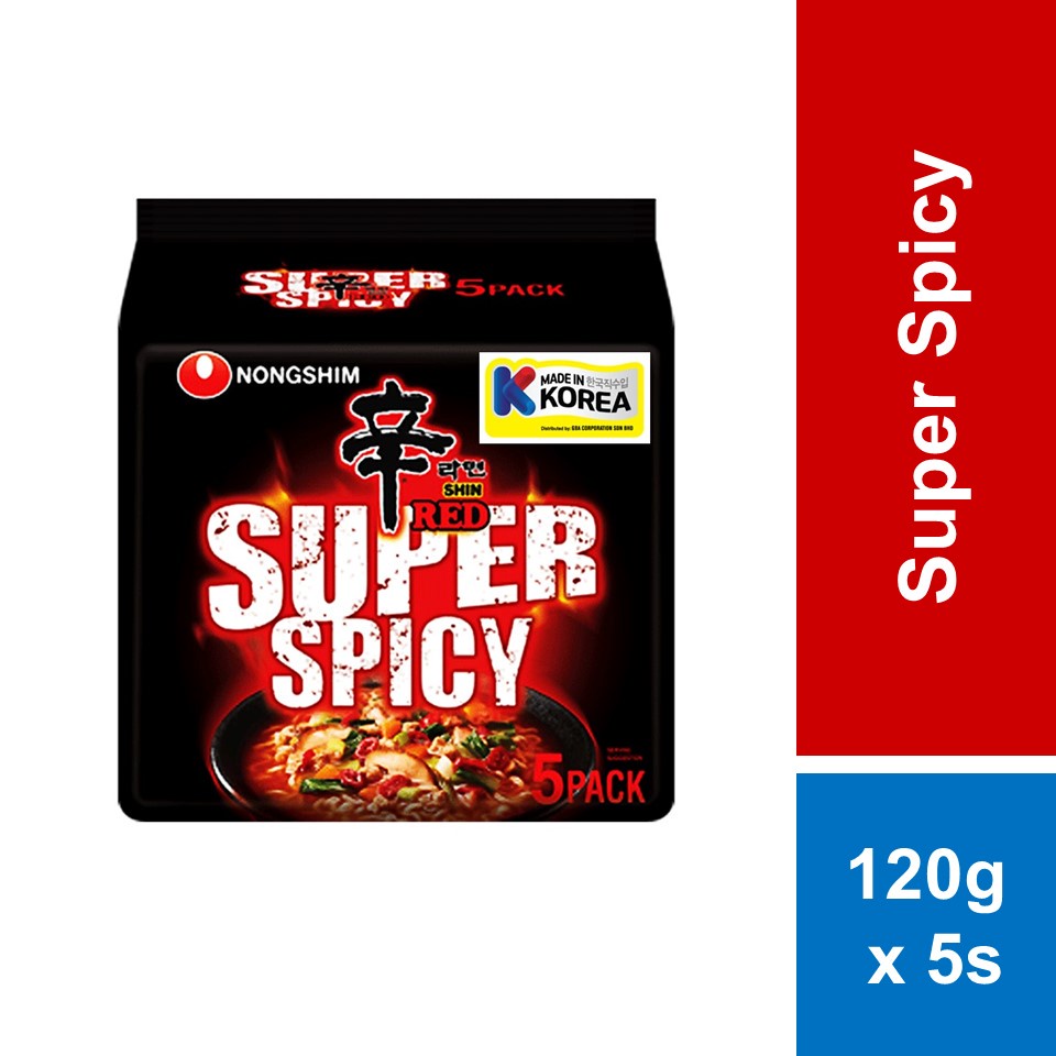 Nongshim Shin Super Spicy Ramyun 120g x 5s - Made in Korea | Shopee ...
