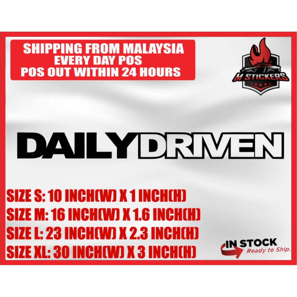 [M STICKERS] DAILYDRIVEN CAR STICKER KERETA STICKER MYVI BEZZA ALMERA ...