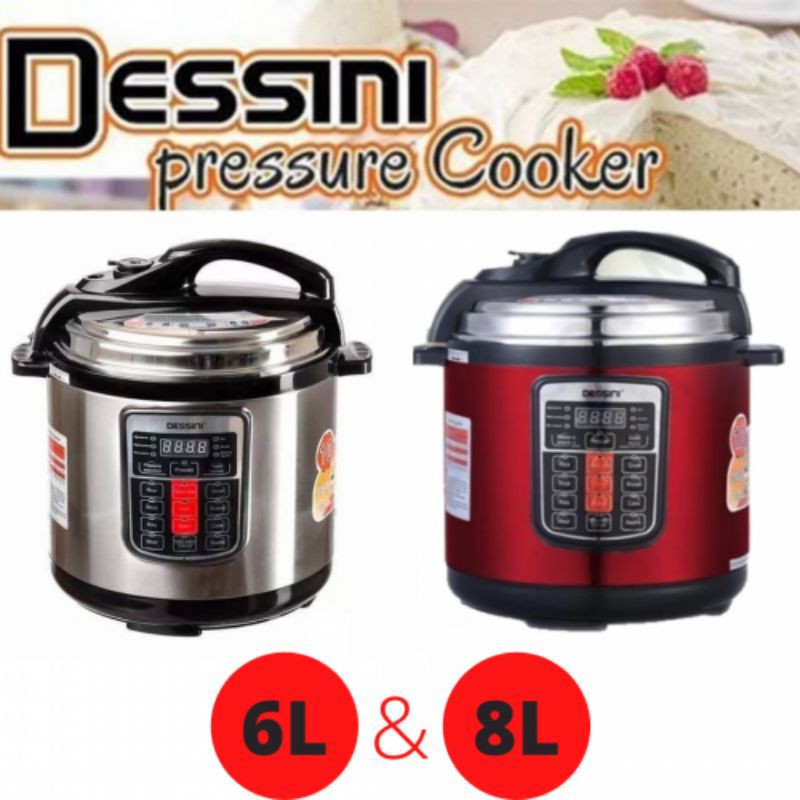 DESSINI 6L/8L ELECTRIC PRESSURE COOKER ALUMINUM NON STICK POT MULTI ...