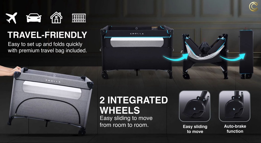 CROLLA Ally Baby Cot Portable Travel Cot Playpen | Shopee Malaysia