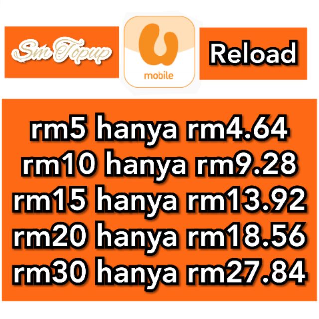 [6% diskaun] postpaid bill / topup reload prepaid umobile rm5 rm10 rm15 rm20 rm30 | Shopee Malaysia