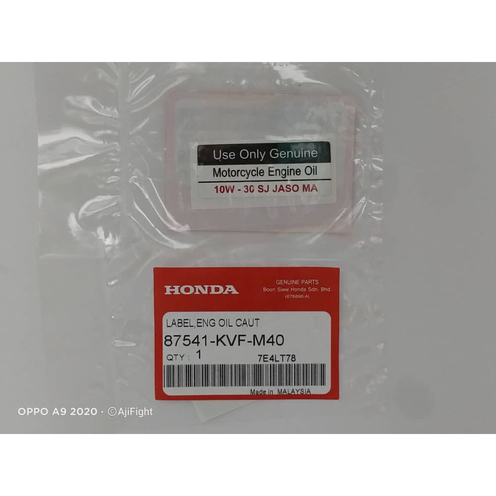 STICKER HONDA SET ( ENGINE OIL ) | Shopee Malaysia