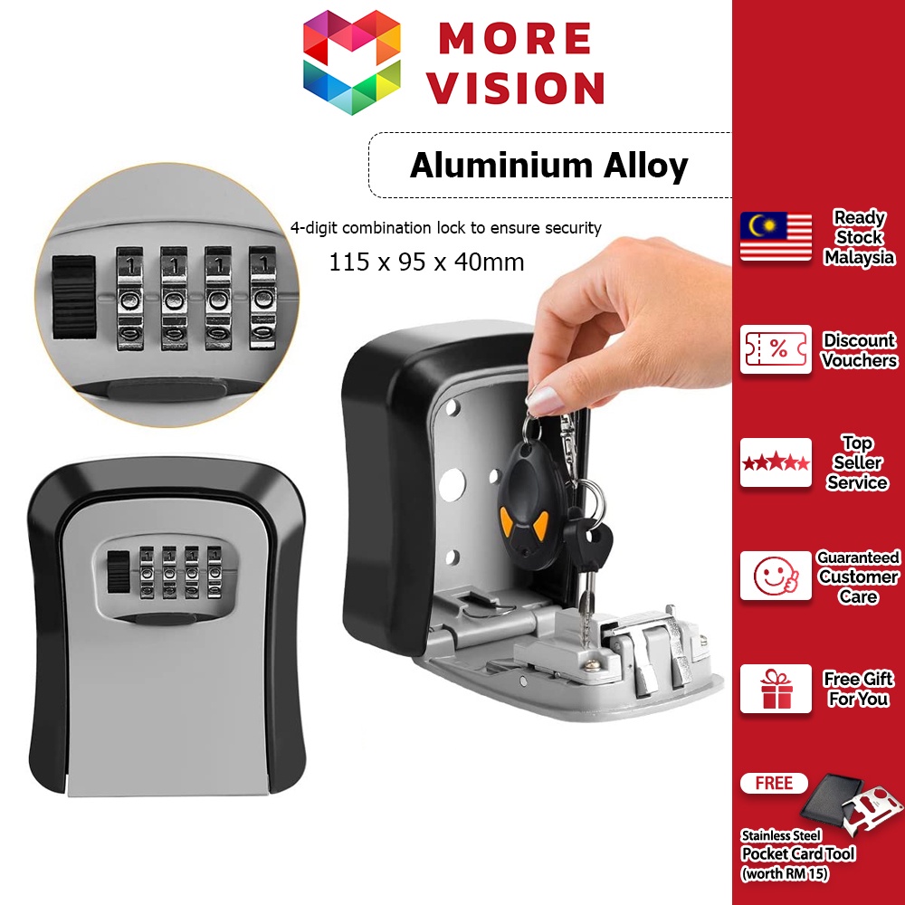 Key Locker Storage Security Lock Box Home Stay Wall Mounted Metal ...