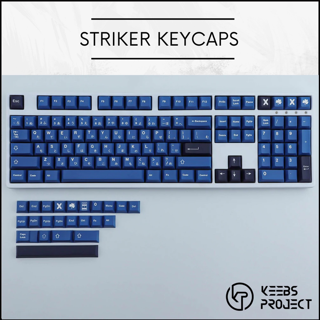 [𝐑𝐄𝐀𝐃𝐘 𝐒𝐓𝐎𝐂𝐊] GMK Striker PBT keycaps | 129 keys | Dye-Sub | Blue ...
