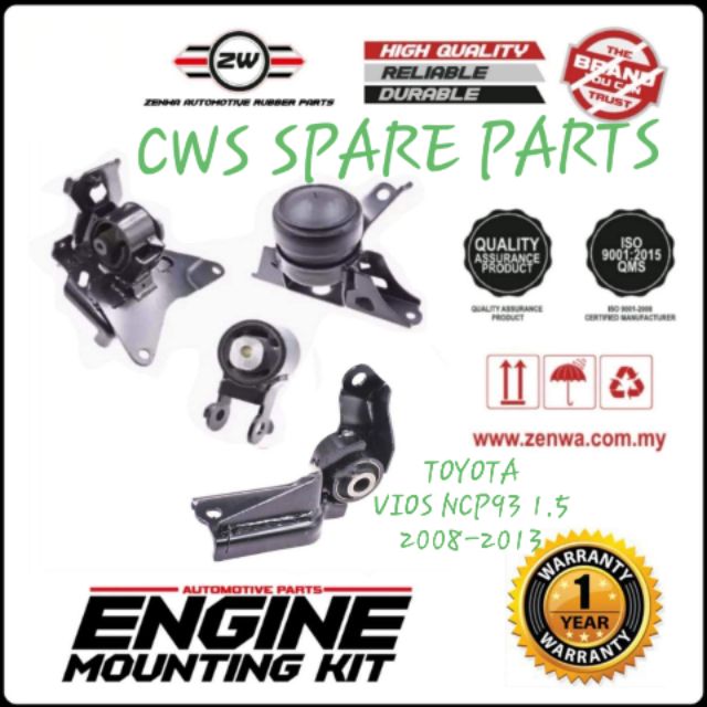 TOYOTA VIOS NCP93 1.5 2008-2013 ENGINE MOUNTING KIT SET (1SET 4PC)1YEAR ...