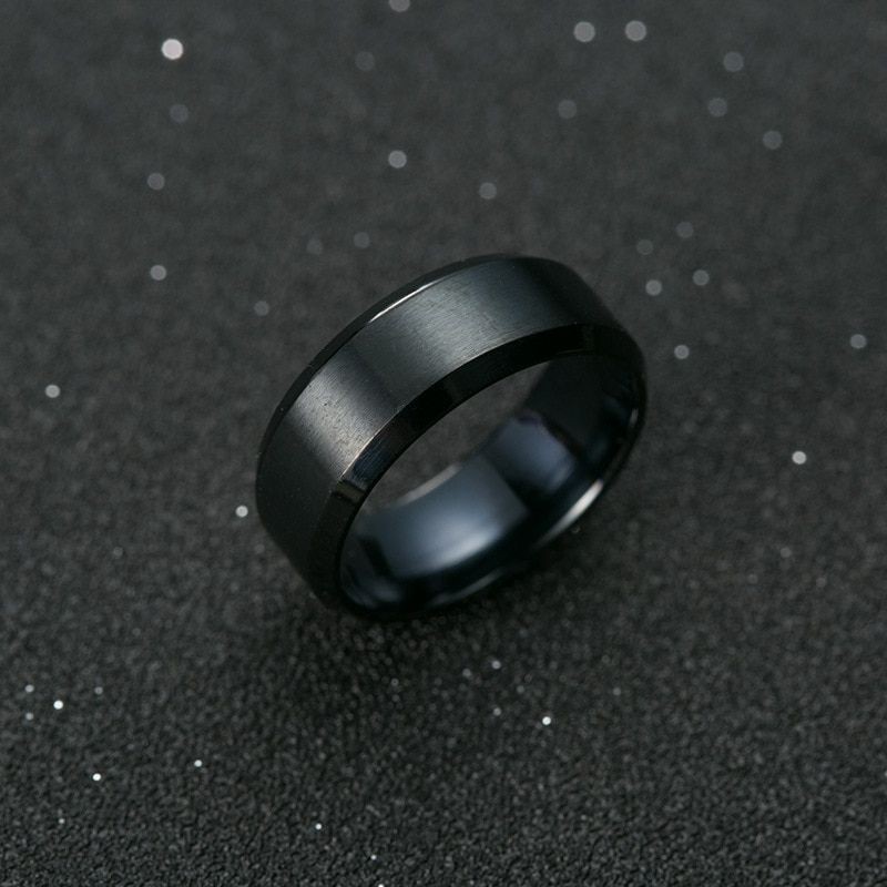 Simple Ring Titanium metal simple 戒指 Cincin Cool Simple Men Ring Black ...