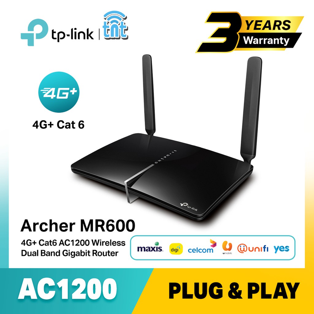 Tp-Link Archer MR600 4G + Cat6 AC1200 Wireless Dual Band Gigabit Router ...