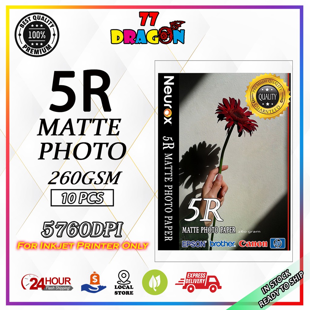 5R 5 R Photo Paper Matte 260 gsm (10pcs/pkt) | Shopee Malaysia