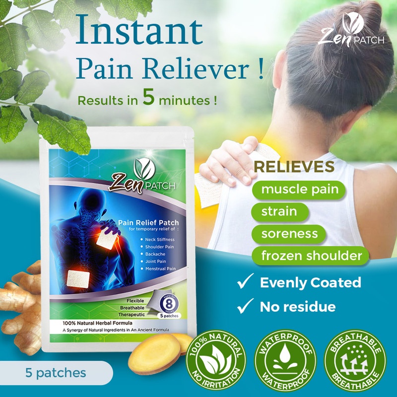 3 x 5 pc Natural ancient herbs essence pain zen patch -Anti ...