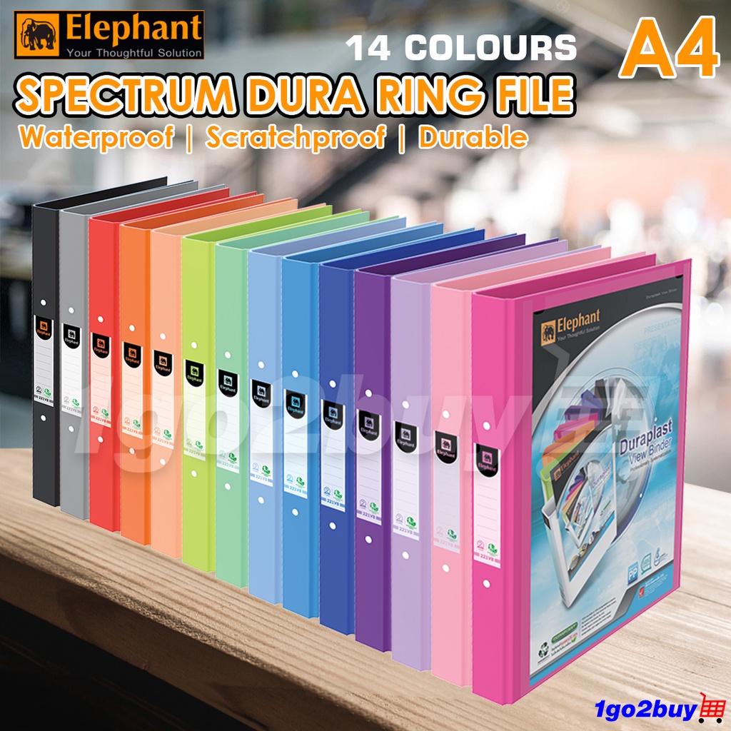 ELEPHANT Spectrum Dura Cover Loop Display File 2R 221 2-O-Ring Binder ...