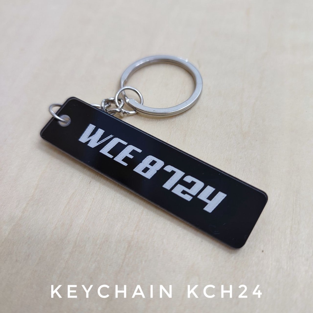 (Top Craft) Keychain Kereta Motor Nombor Plate Hitam Plate Nombor Tanam ...