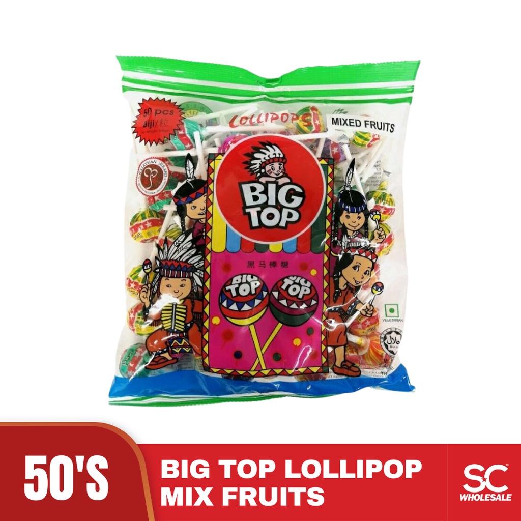 Big Top Lollipop Mixed Fruits (50pcs) | Shopee Malaysia