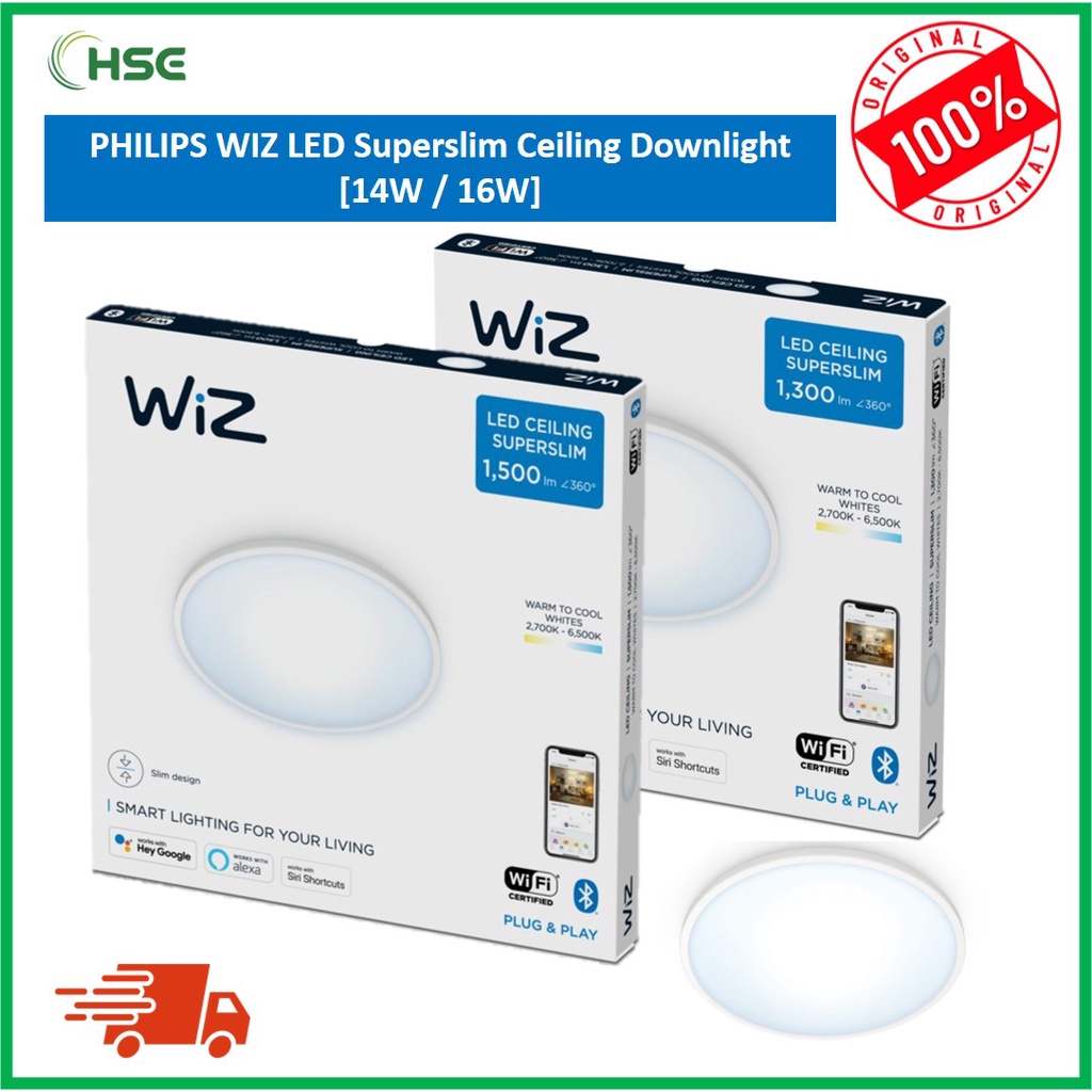 PHILIPS WIZ Super Slim Ceiling 14W / 16W Downlight (2700-6500 K | WHITE) - HSE | Shopee Malaysia