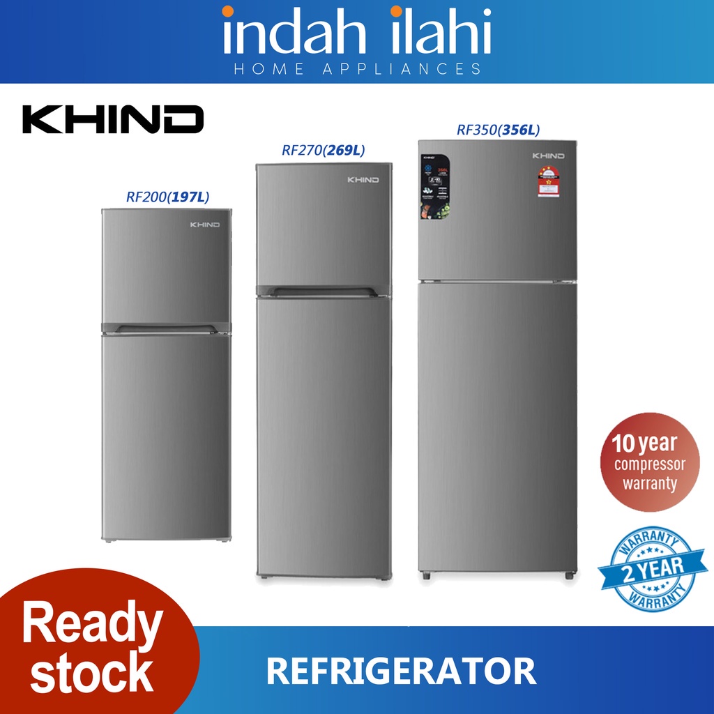 Khind Refrigerator 2 Door RF200 RF270 RF350 ( 197L /251L /333L ...