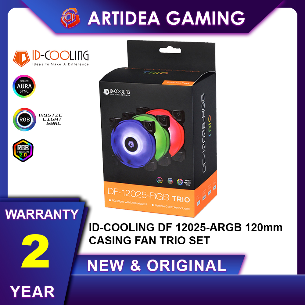 ^ ID-COOLING DF 12025-ARGB CASE FAN TRIO SET+CONTROLLER - IDC-DF-12025-ARGB | Shopee Malaysia