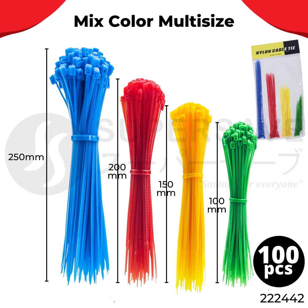 SUPERSAVE Nylon Cable Tie Wiring Bind Cable Ties Locking Zip Wire Cable ...
