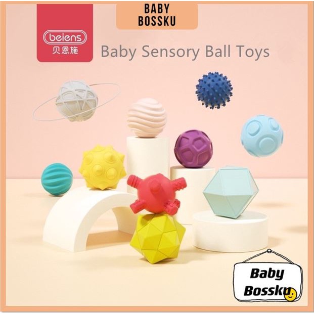 🍼 Ready Stock 🍼Sensory Textured Baby Soft Teether Ball Kids Rainbow ...