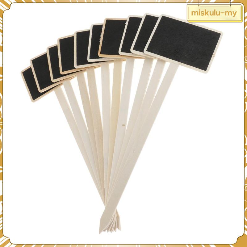 Pack of 10 Small Chalkboards Blackboard Wooden Sign Boards, Garden ...