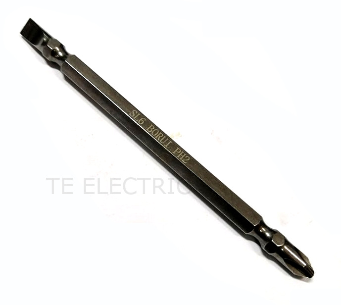 MAGNETISED SCREW DRIVER BIT SL6 PH2 110MM (+)(-) | Shopee Malaysia