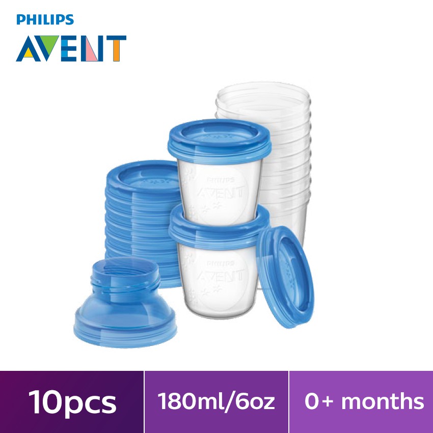 Philips Avent Breast Milk Storage Cup (6oz/180ml x 10 pcs) SCF618/10 ...