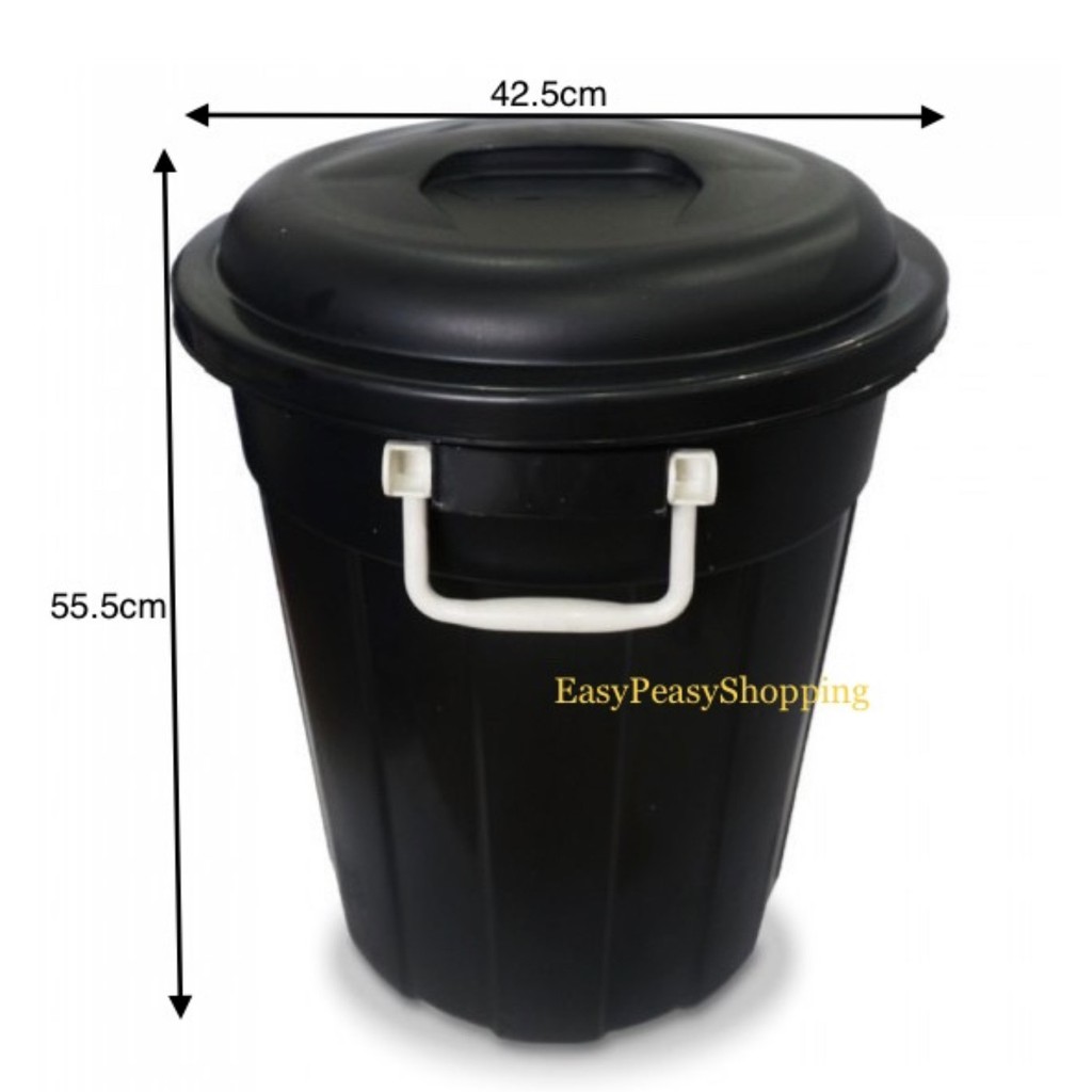 High Quality 12 Gallon Dustbin / Tong Sampah Hitam 12 Gallon / Black Rubbish Bin (READY STOCK ...