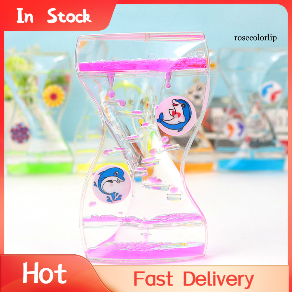 RC-Moving Drip Oil Hourglass Liquid Bubble Timer Kids Toy Home Office ...