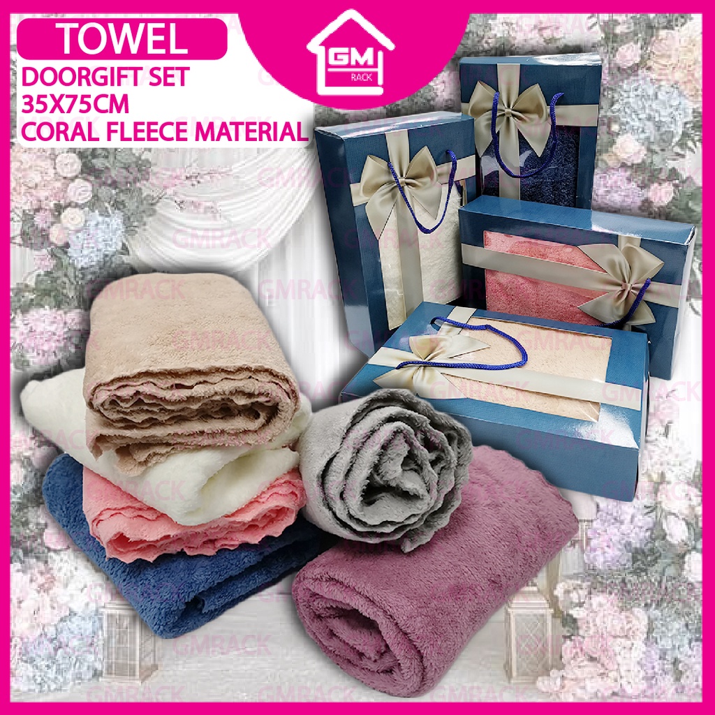 [GMRACK] TOWEL 75X35CM DOORGIFT TUALA WITH BOX FACE & HAND TOWEL TUALA ...