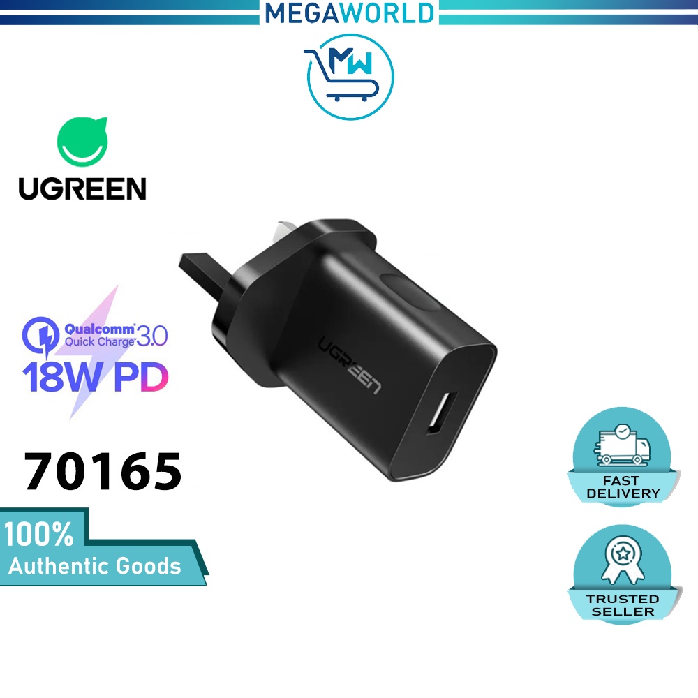 UGREEN QC 3.0 USB Quick Charge Charger 18W Qualcomm Certified USB Wall ...
