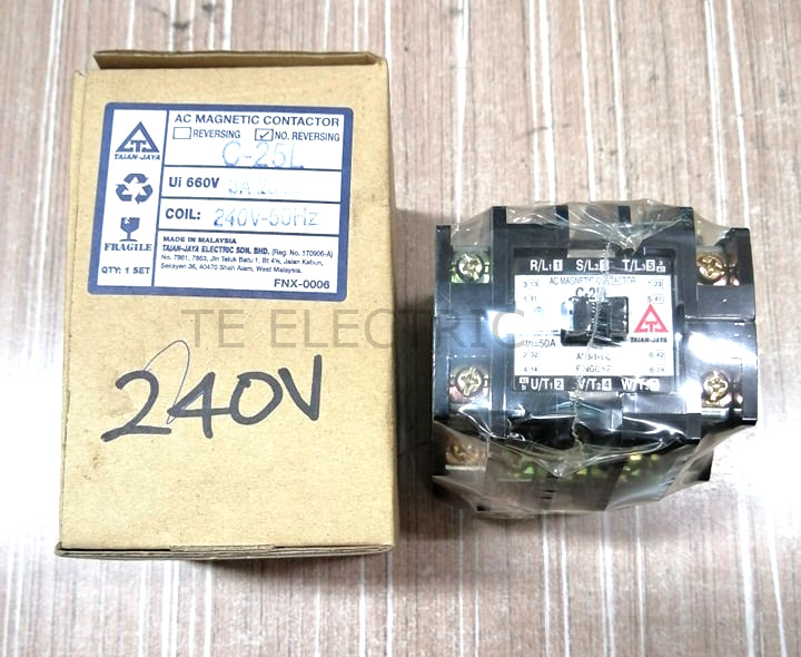 TAIAN JAYA C-25L CONTACTOR TAIAN 50A 240V CONTACTOR TAIAN C SERIES ...