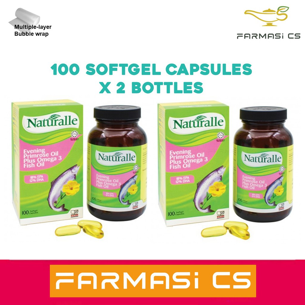 Naturalle EPO Evening Primrose Oil Plus Omega 3 Fish Oil 100 softgel ...