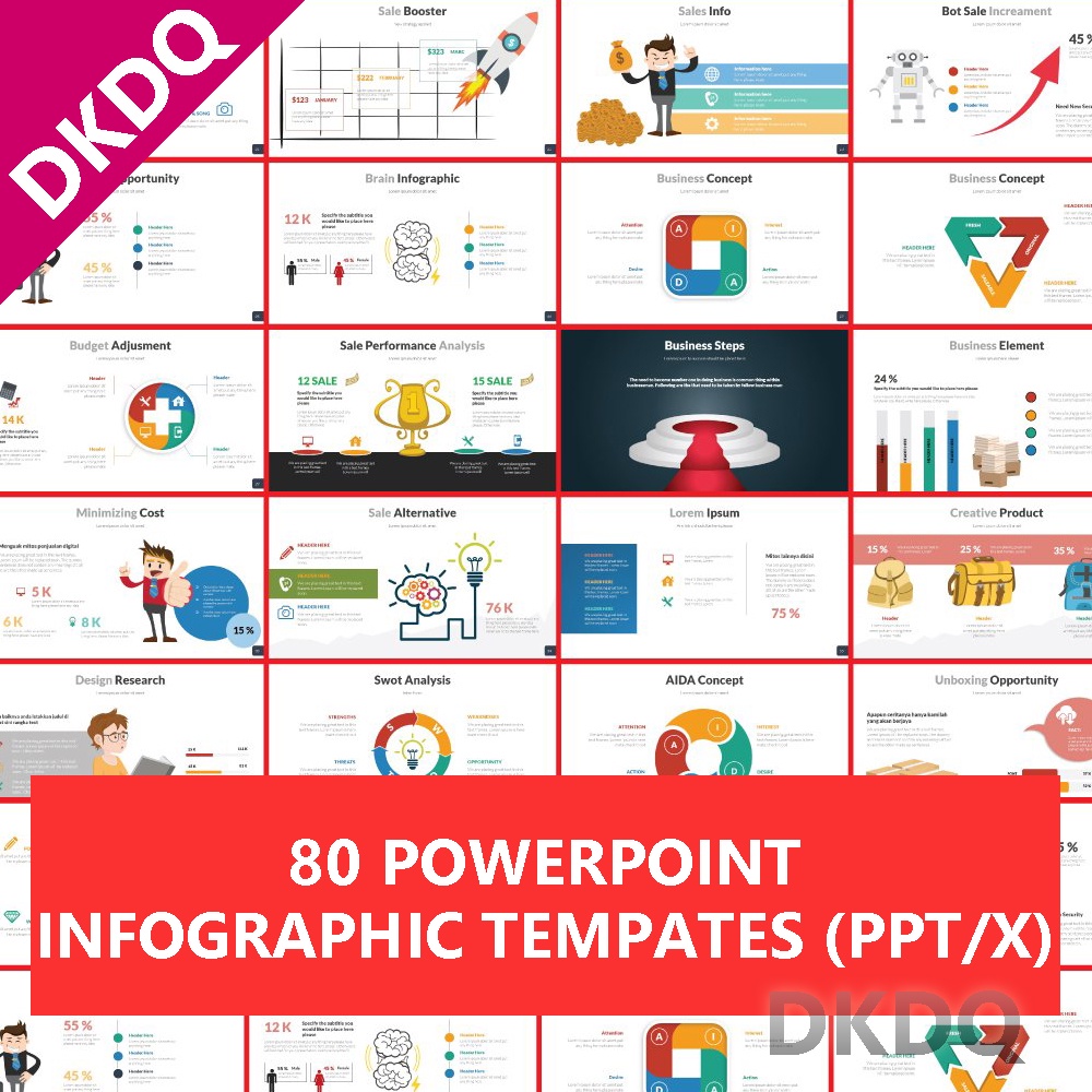 👾 80 Powerpoint Infographic Presentation Business Templates ATHENA0037 ...