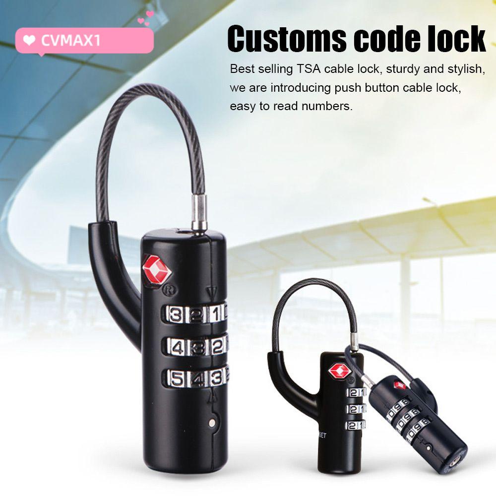 CVMAX2 TSA Customs Lock Anti-Theft Small Padlock Cable Luggage Lock ...