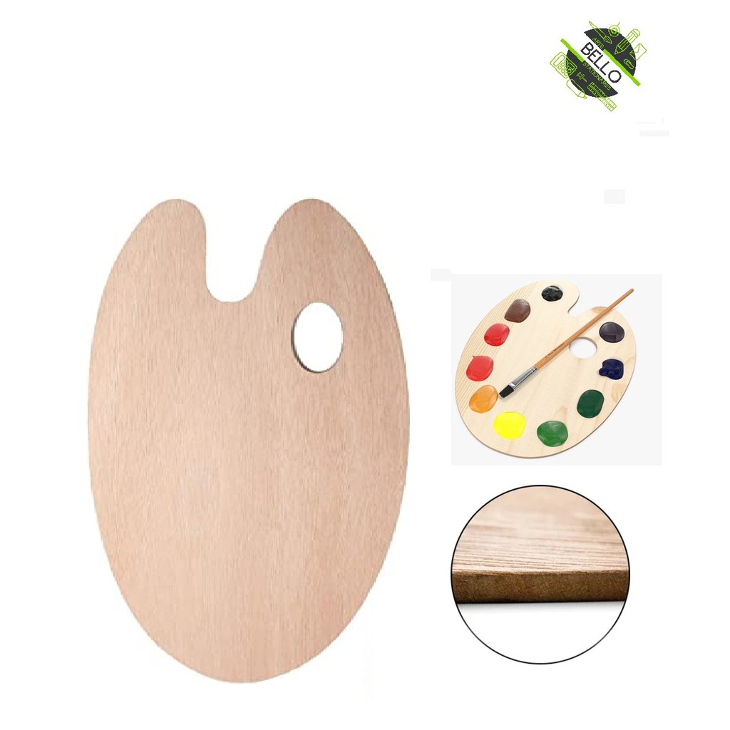 Wooden Painting Palette With Handle Oval size A4/A3 | Shopee Malaysia