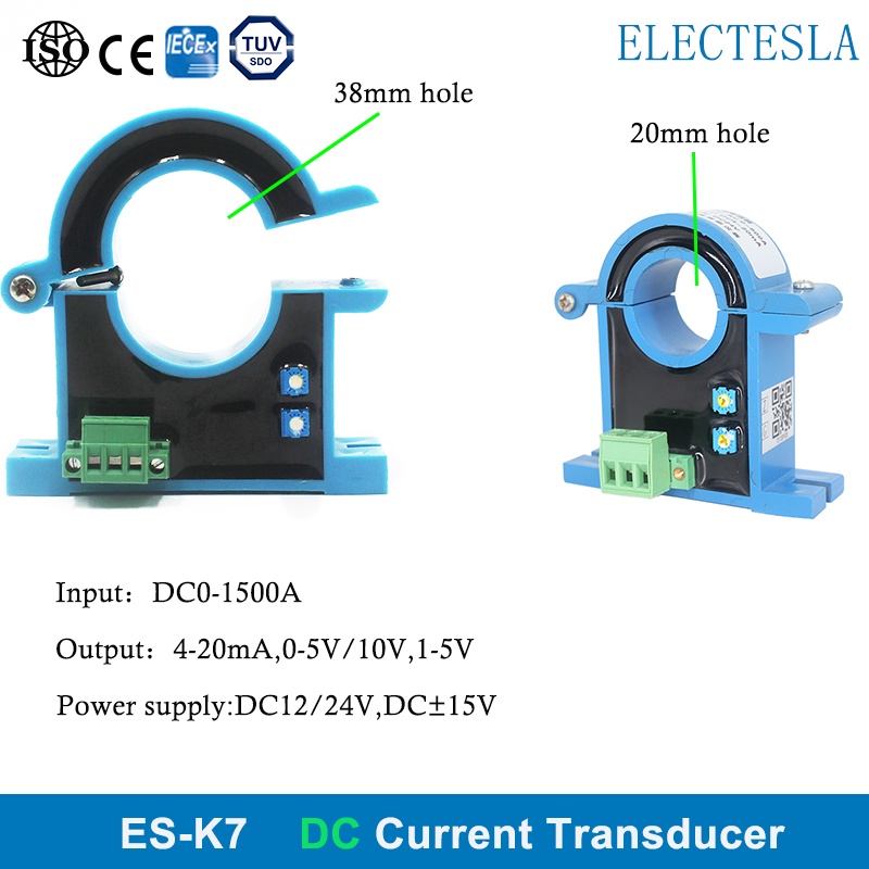 Hall Open Loop Current Transducer Dc Current Sensor 0 1500a 4 20ma 0 10v Hole Current