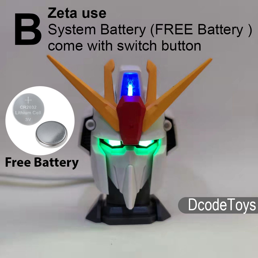 LED ZETA light touch USB / Battery set - for BANDAI Exceed Model Zeta Head use - gunpla gundam ...