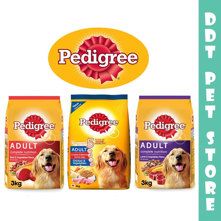DDT Pedigree Adult Dog Dry Food 3KG (Original Packaging) / Beef Vege ...