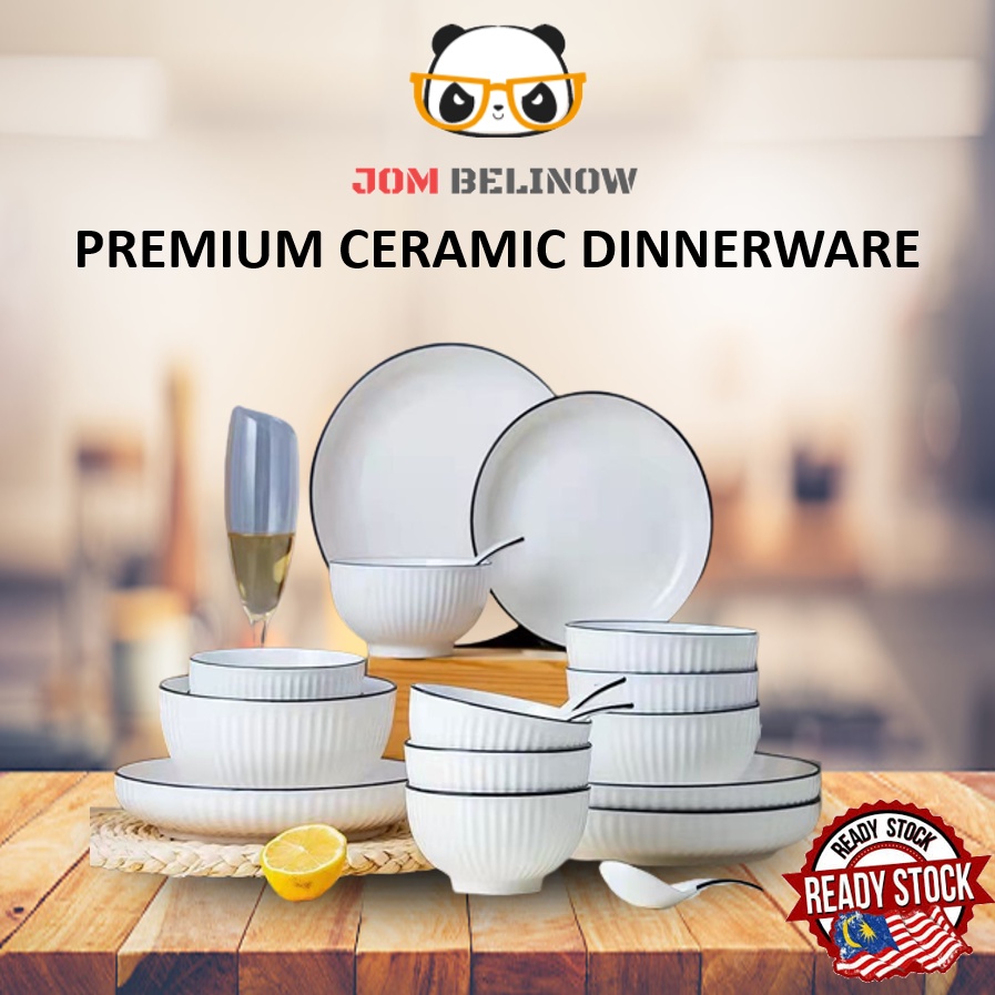 YAMADA Japanese Style Nordic Premium Ceramic Dinnerware Dinner Set ...