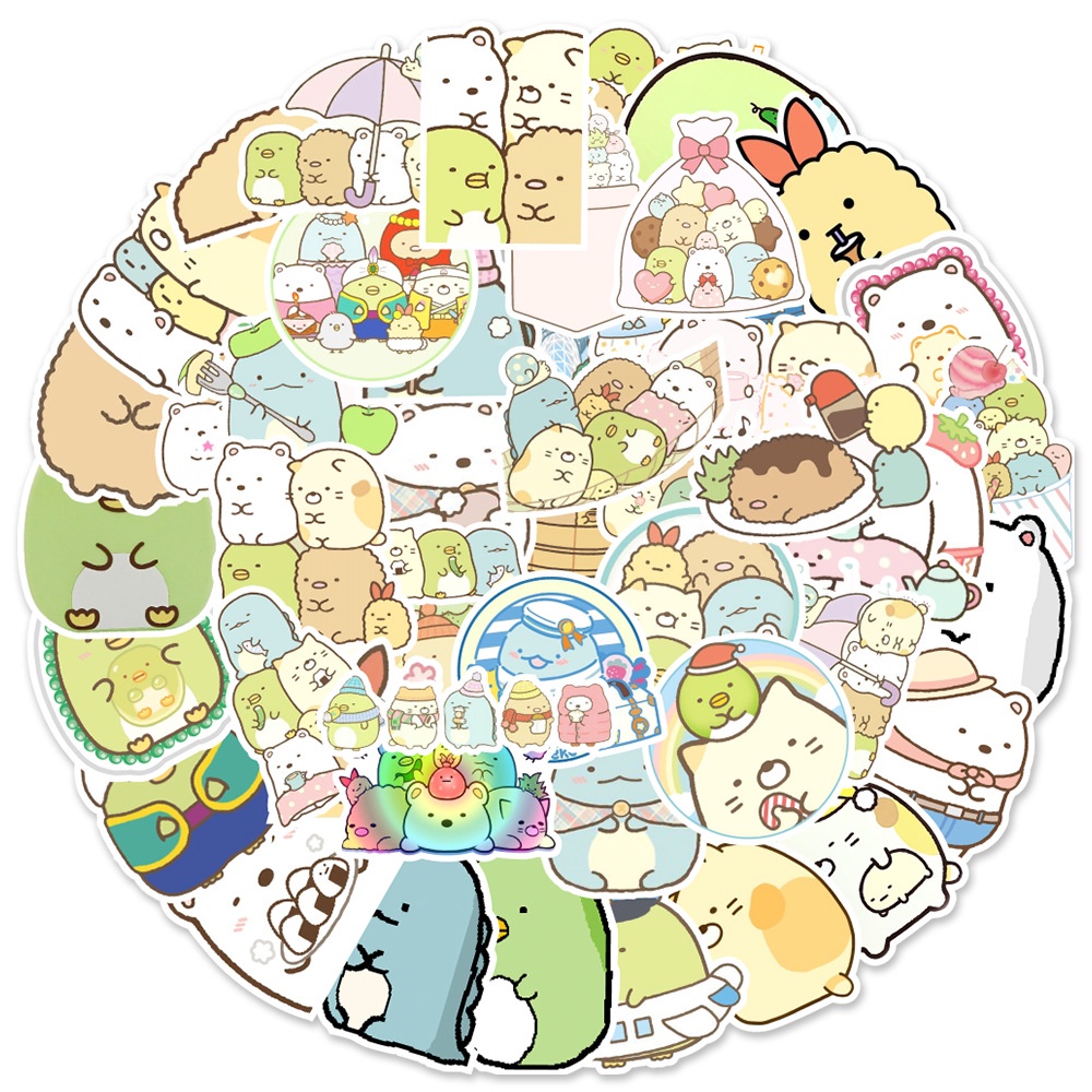 Sumikko Gurashi 50 Pcs Waterproof Non Repeating Stickers Pack Shopee