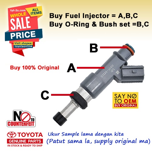 Innova Fortuner (Petrol Car) Injector, O Ring, Bush TGN40 TGN51 Toyota ...