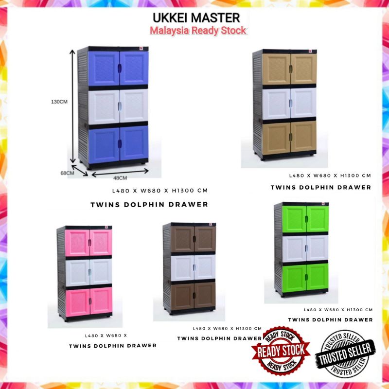 Promosi Brand Kiwi@ Twins Dolphins Drawer Murah Jimat 3 Tier Drawer ...