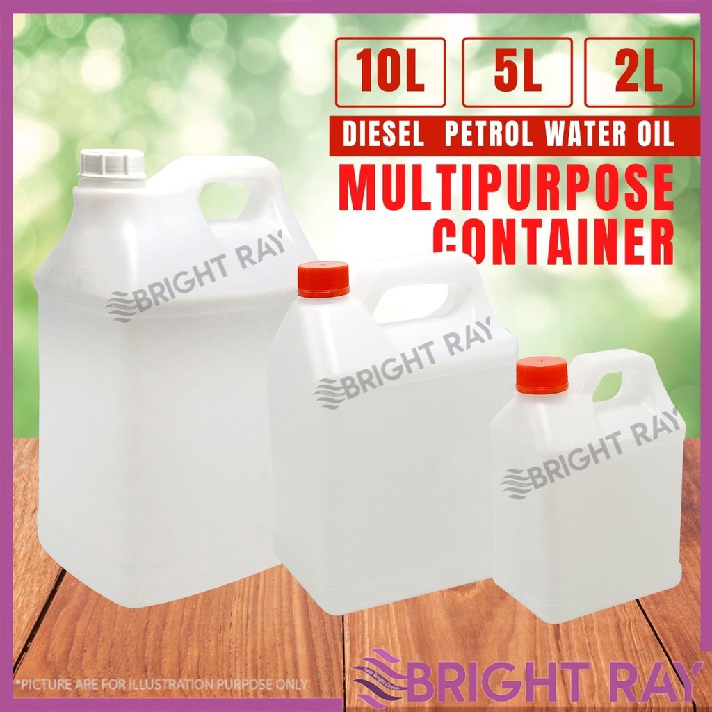 (2L /5L/ 10L) HDPE Clear Plastic Bottle Tank Lid Storage Containers Tong Air Jerry Can Tong Drum ...