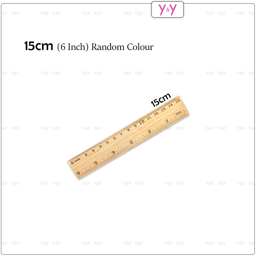 Wooden Ruler 15cm / 30cm / Straight Wooden Ruler / Wood Ruler / Student Ruler / Pembaris Kayu ...
