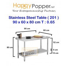 Happypopper Meja Dapur Stainless Steel Kitchen Work Working Table 90 x ...
