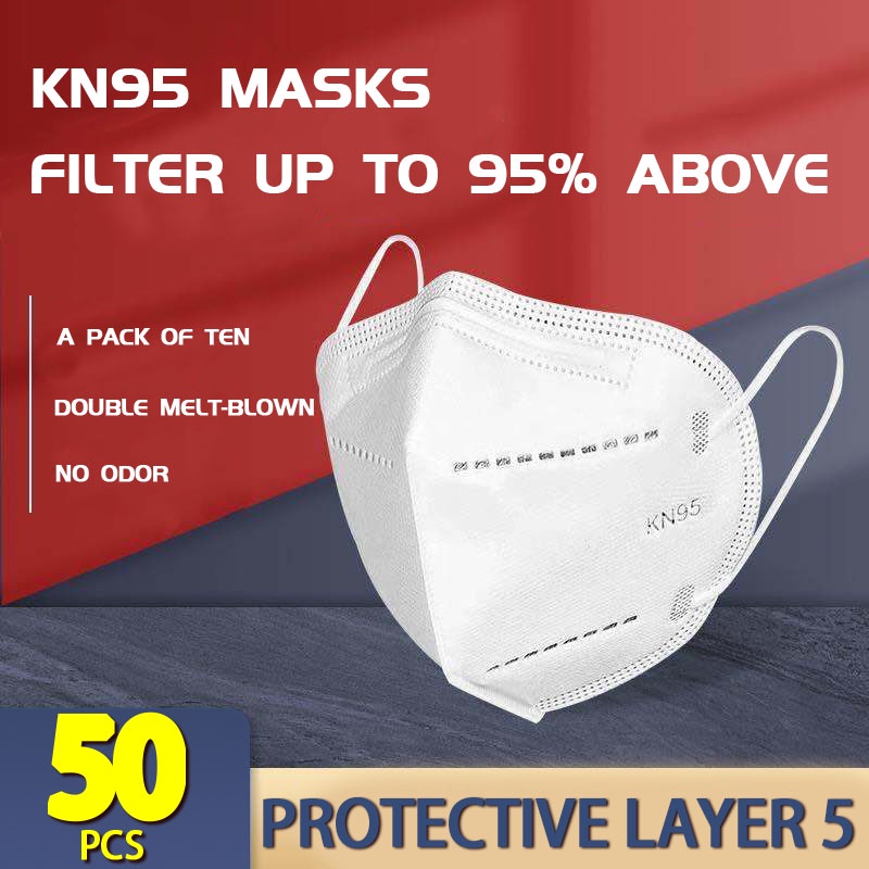 [Locak Stock] Zocn 50pcs KN95 Face mask 5ply Reusable Protective KF94 ...