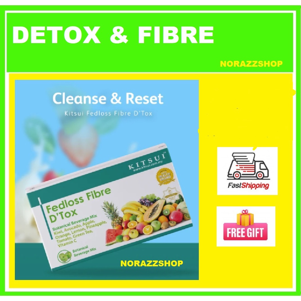 Kitsui Fedloss Fibre DTox 15g X 15sachets Ready Stock Sembelit Detox ...