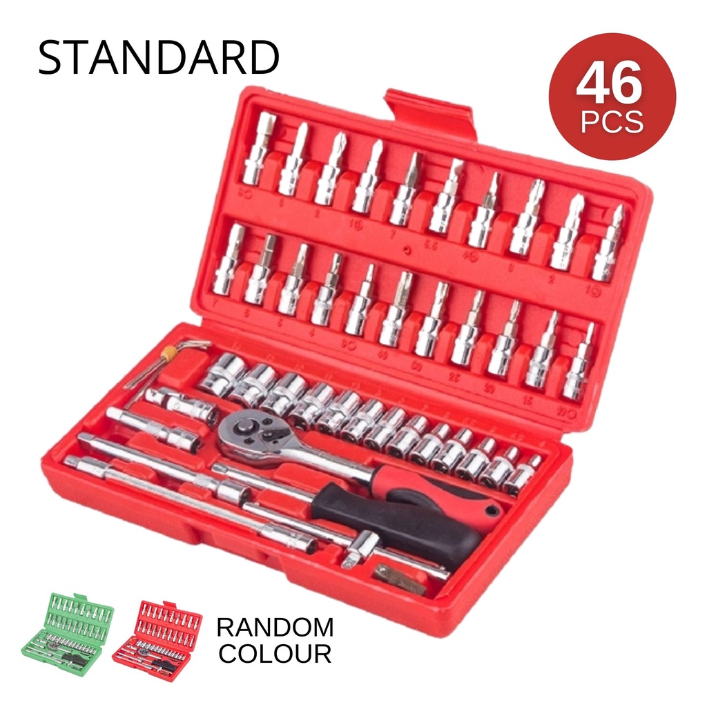 PRODIY SATAGOOD 46pcs 1/4 Inch Socket Wrench Set Ratchet Wrench Set ...