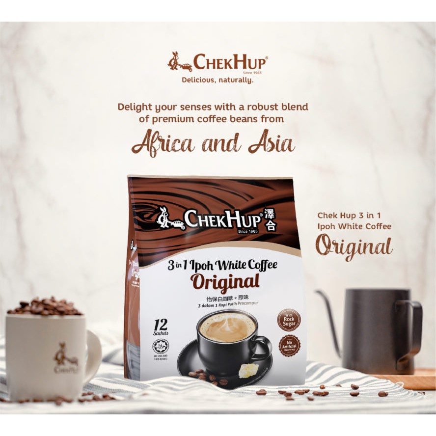 Chek Hup 3 in 1 Ipoh White Coffee Rich 40g x 12s , Original 40g x 12s ...