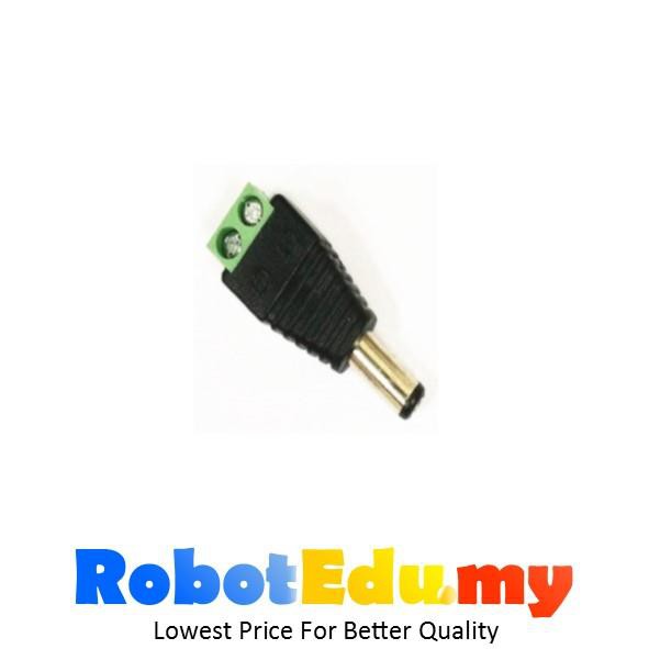 Solderless 2.1mm Male Terminal Block DC Jack Power Plug Connector ...