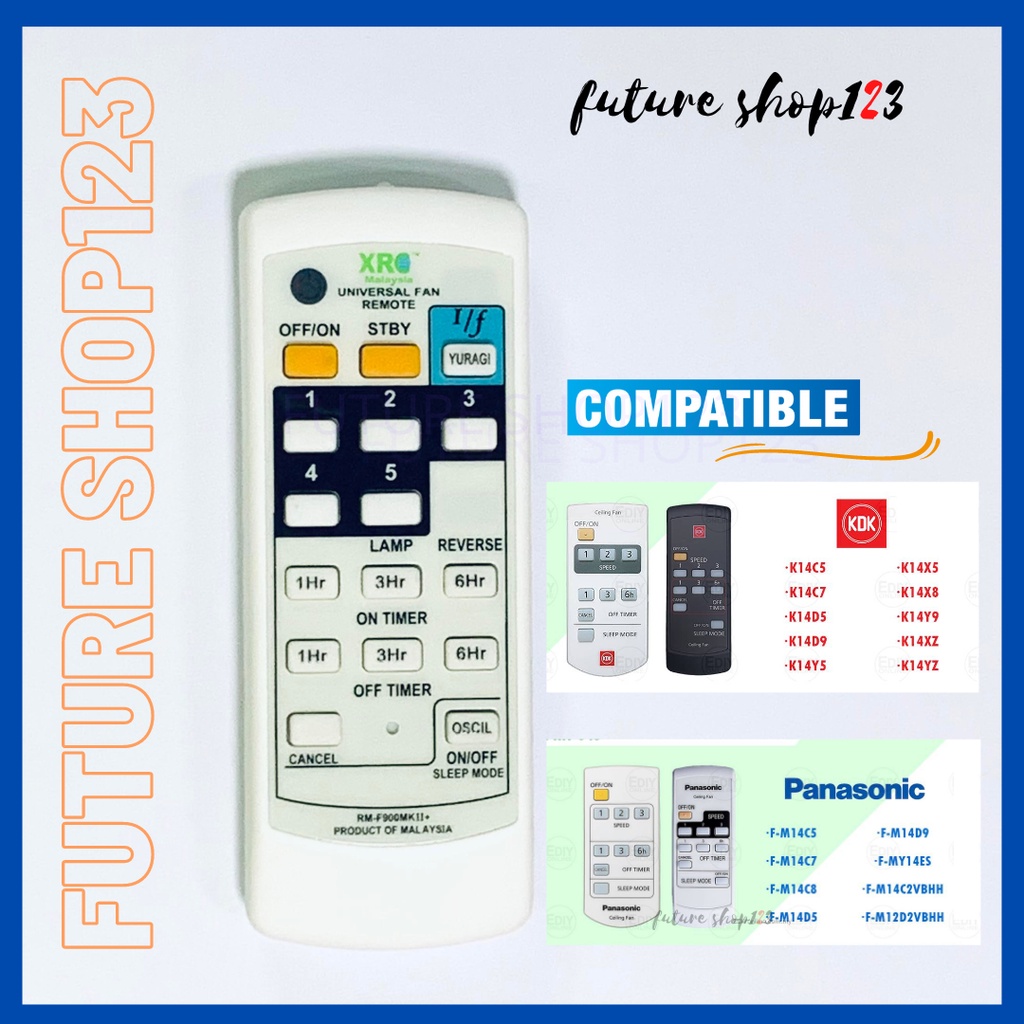 KDK/PANASONIC CEILING FAN REMOTE UNIVERSAL/XRC Universal Fan Remote RM ...
