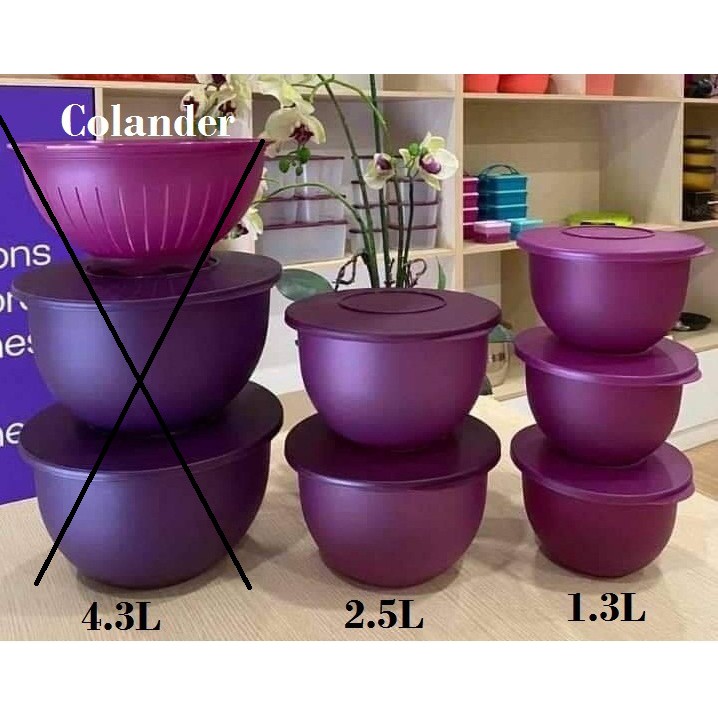 *2pcs/3pcs*Tupperware 2.5L 2pcs OR 4.3L 2pcs Expression Bowl July's ...